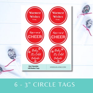 Hot Chocolate Gift Tags, Printable Christmas Holiday Tags (PDF) - Etsy