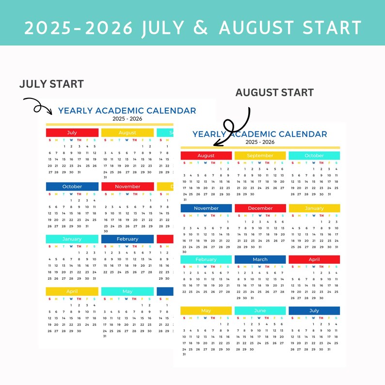2025-2026 Yearly Academic Calendar, Academic Calendar, 2025-2026 ...
