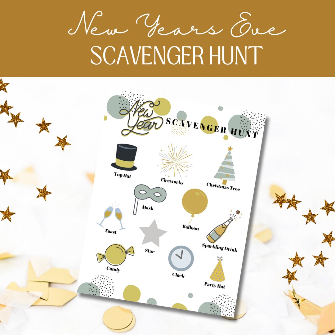 New Year's Eve Scavenger Hunt: Printable Kids' Party Game (PDF) - Etsy