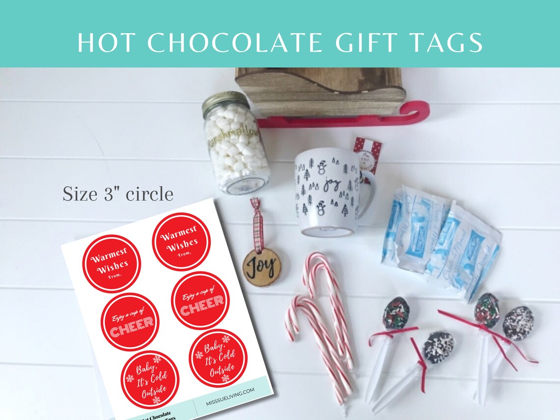 Hot Chocolate Gift Tags, Printable Christmas Holiday Tags (PDF) - Etsy