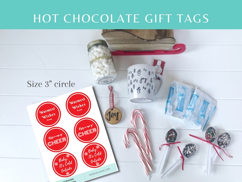 Hot Chocolate Gift Tags, Printable Christmas Holiday Tags (PDF) - Etsy