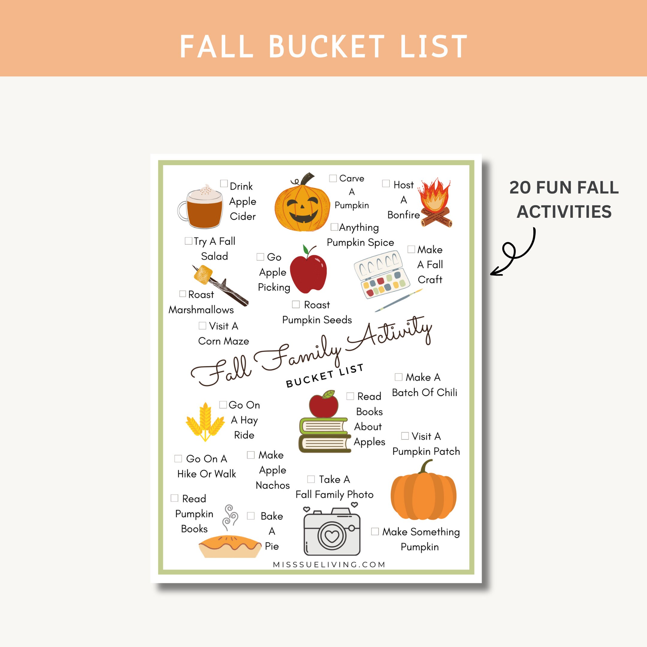 Seasonal Bucket List, Seasonal Activities, Bucket List Printable ...
