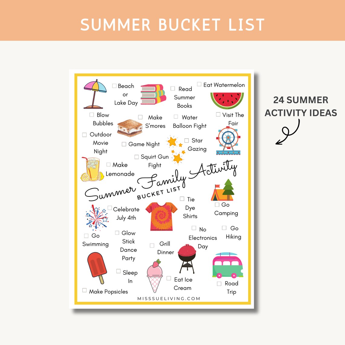 Seasonal Bucket List, Seasonal Activities, Bucket List Printable ...