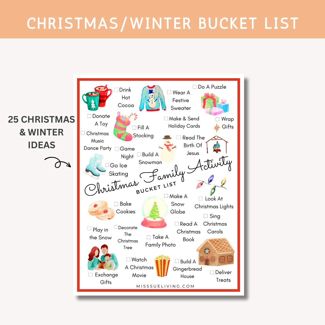 Seasonal Bucket List, Seasonal Activities, Bucket List Printable ...