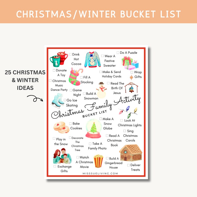 Seasonal Bucket List, Seasonal Activities, Bucket List Printable ...