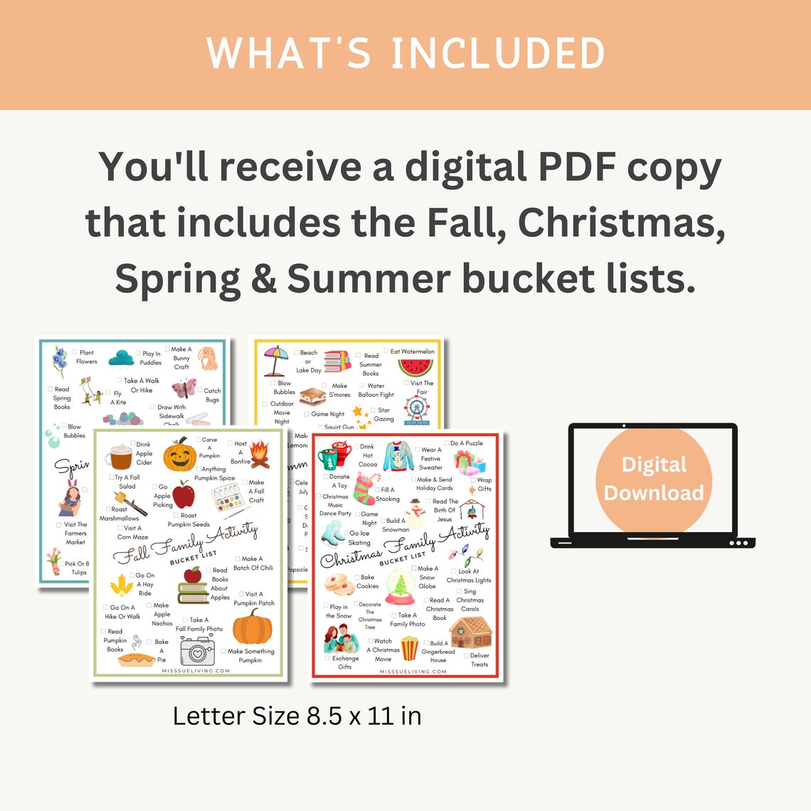 Seasonal Bucket List, Seasonal Activities, Bucket List Printable ...