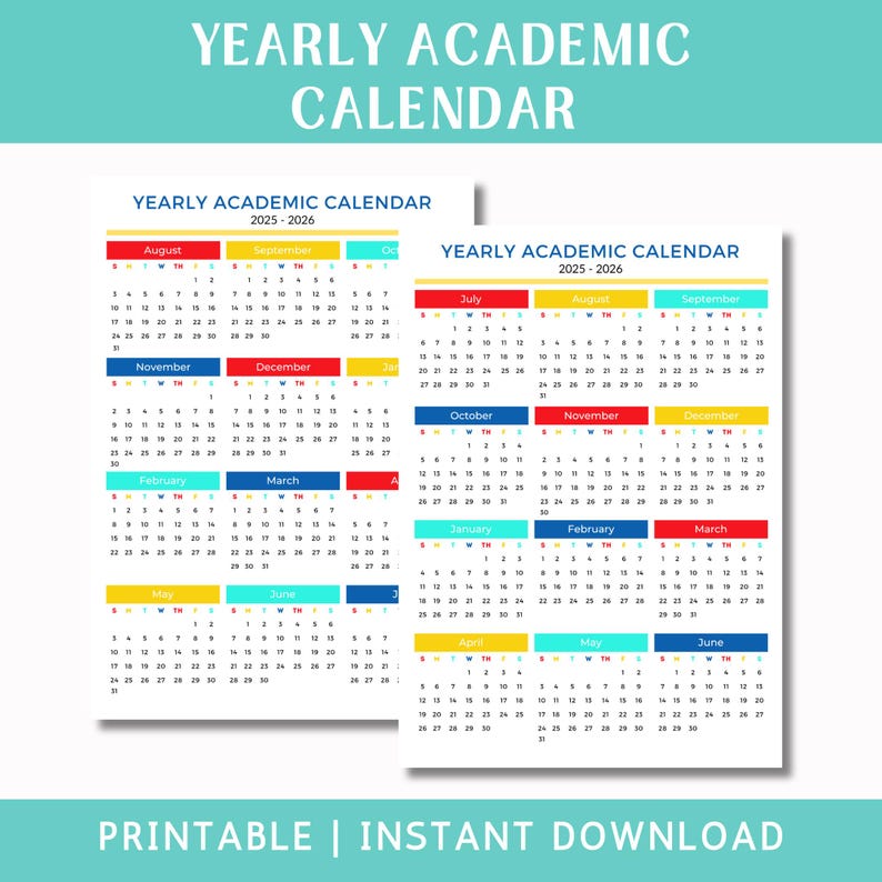 2025-2026 Yearly Academic Calendar, Academic Calendar, 2025-2026 ...