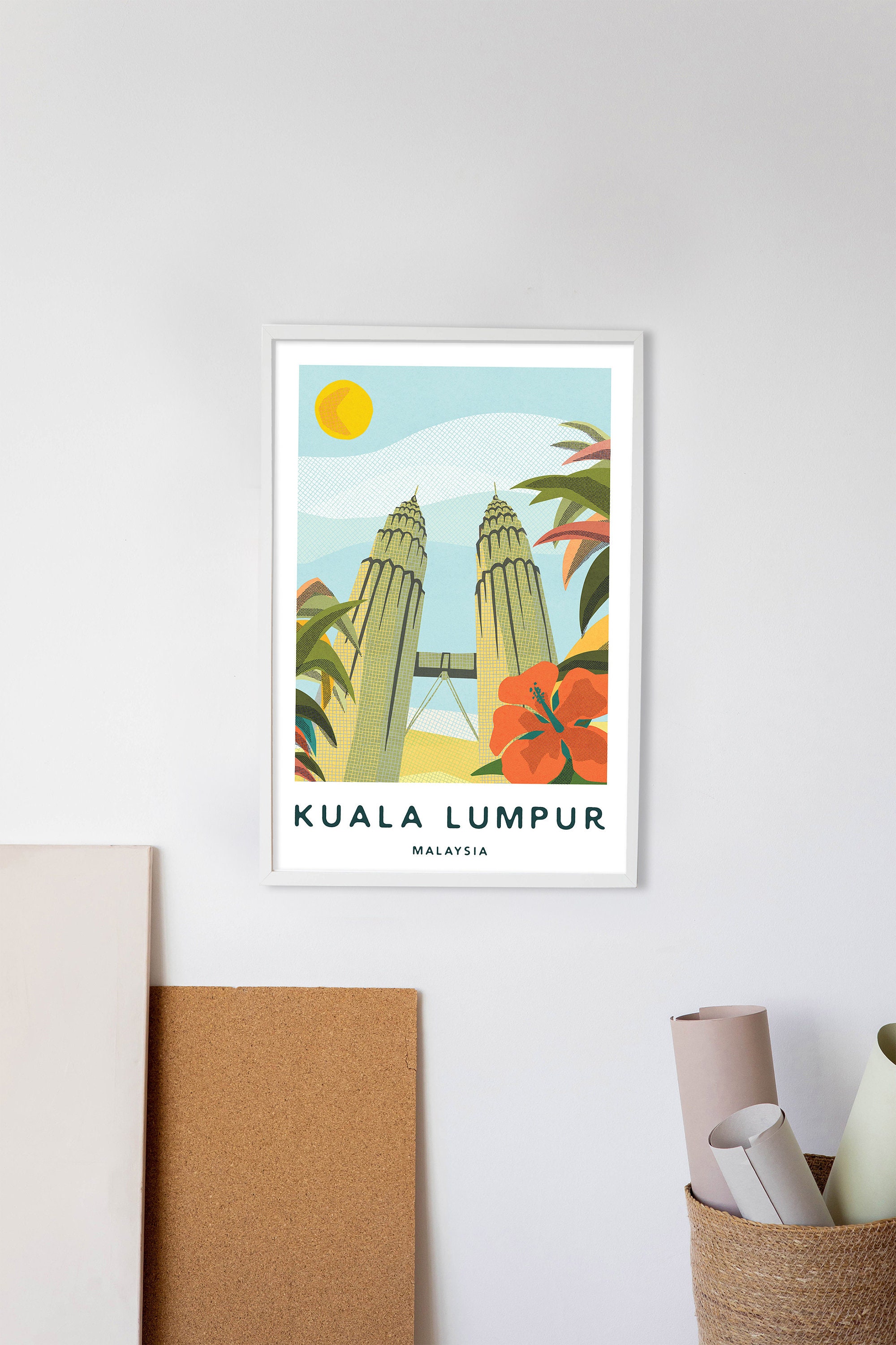 Downloadable Kuala Lumpur Travel Poster | Printable Malaysian Art Print ...