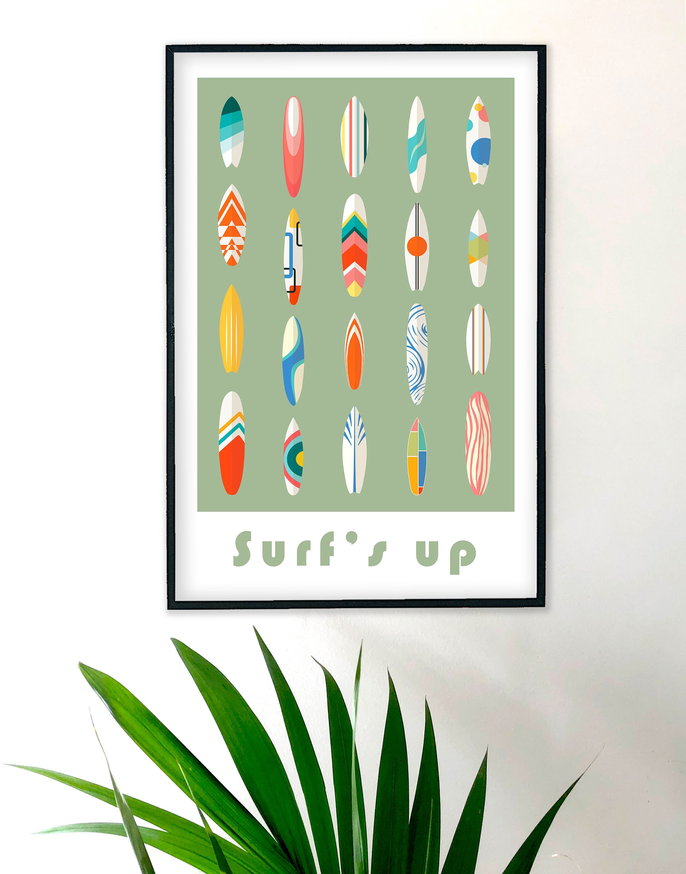 Downloadable Surfer Poster Digital Surfer Art Gift for a Surfer Surfing ...