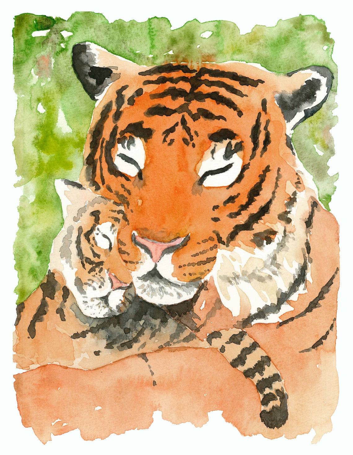 Tiger Mom and Baby Digital Download Printable Wall Art - Etsy