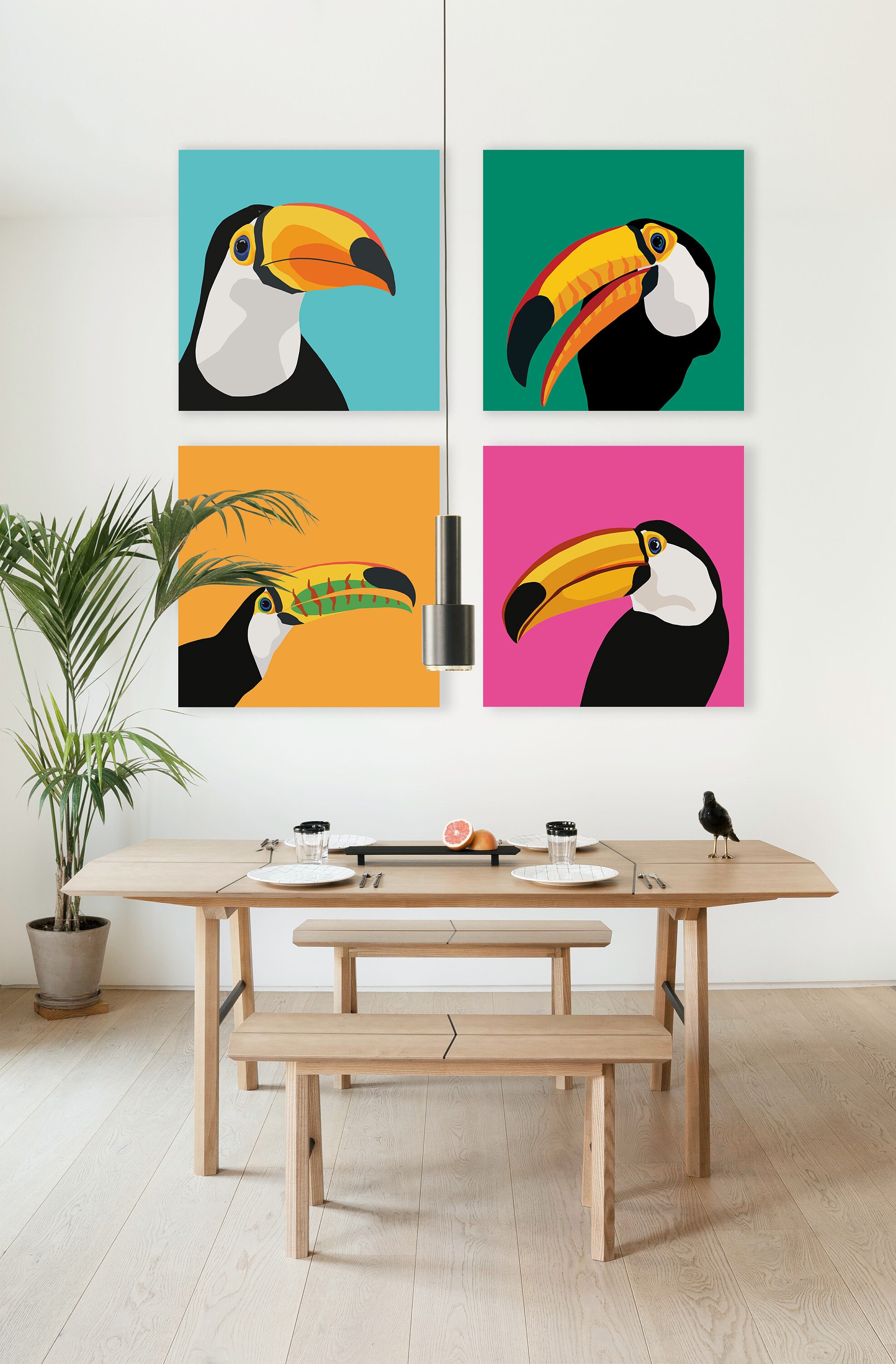 Turquoise Toucan Poster / Tropical Bird Print / Jungle Animals | Etsy