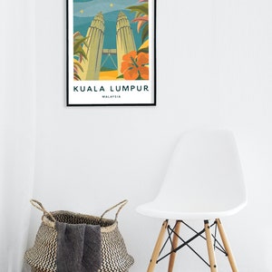 Downloadable Kuala Lumpur Travel Poster | Printable Malaysian Art Print ...