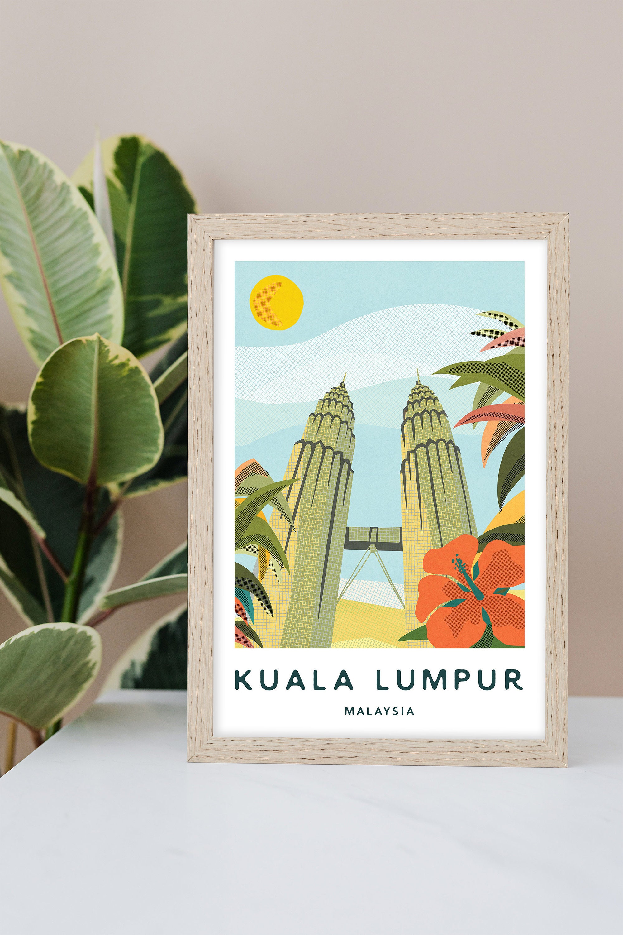 Downloadable Kuala Lumpur Travel Poster | Printable Malaysian Art Print ...