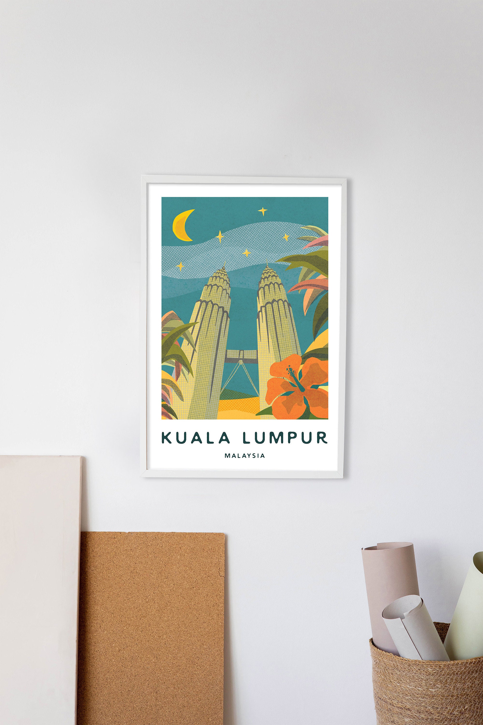 Downloadable Kuala Lumpur Travel Poster Printable Malaysian Art Print ...