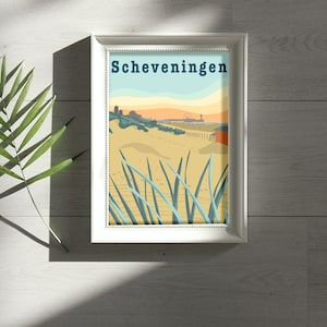 Scheveningen Poster / Scheveningen Wall Art / Dutch Travel Poster ...
