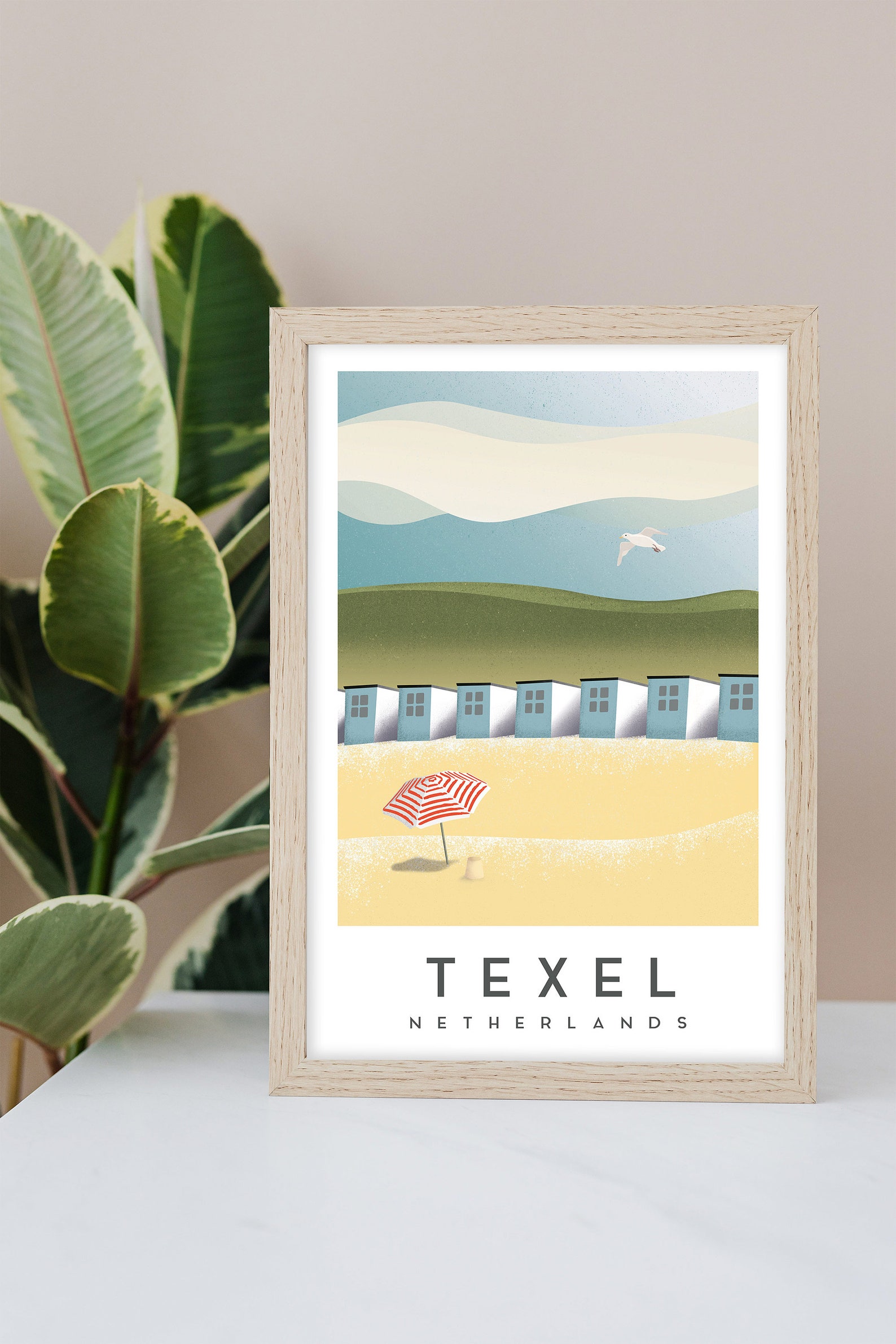 Texel Poster / Texel Wall Art / Dutch Travel Poster / Holland / Vintage ...