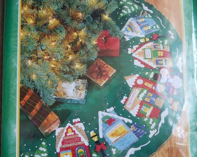 Bucilla DIY Tree Skirt Kit: Christmas Village - Etsy