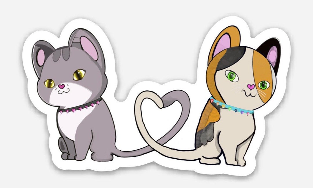 Spiked Collar Kitty Sticker - Etsy