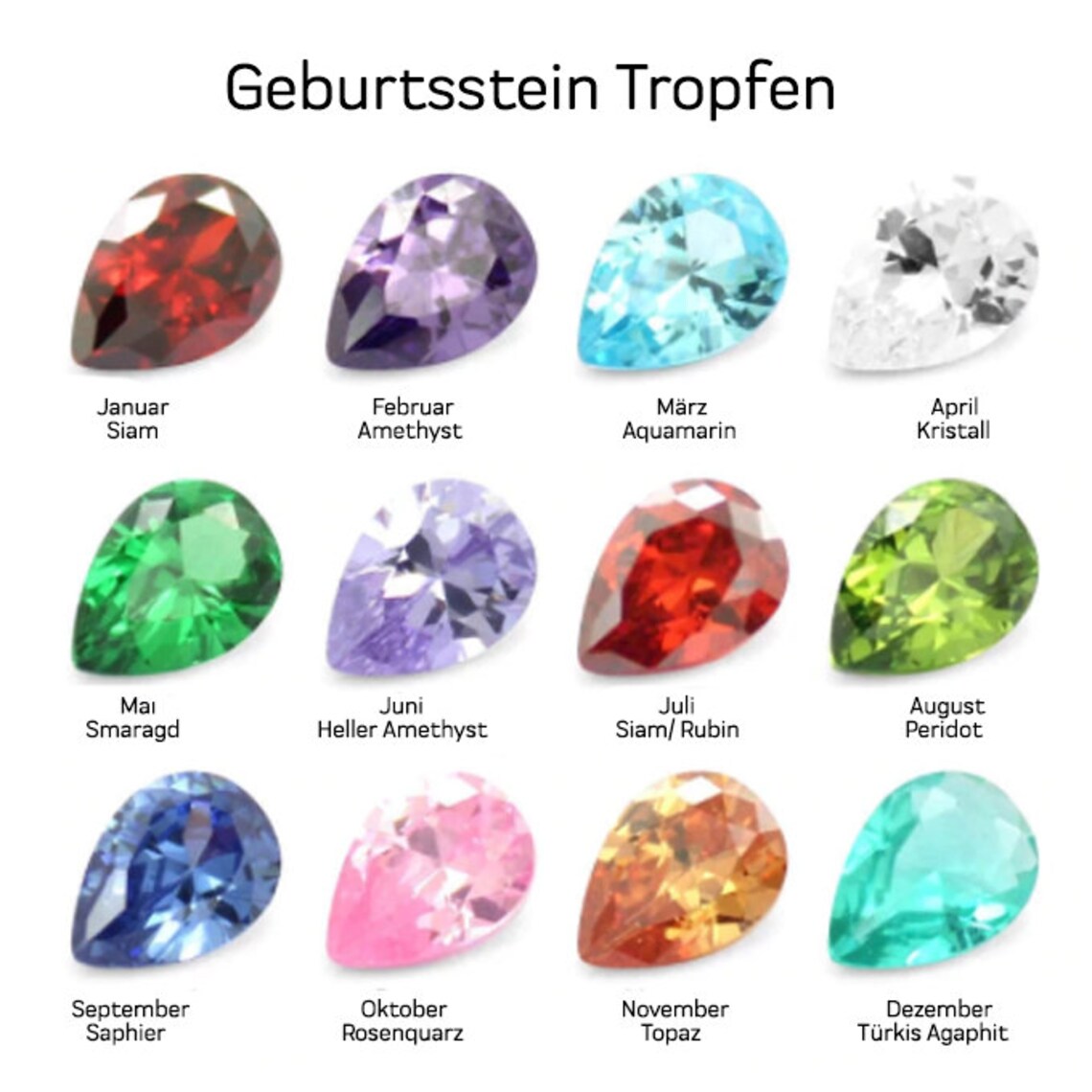Geburtssteine, Tropfen, Zirkona, Glasperlen, Floating Charm, Charms ...