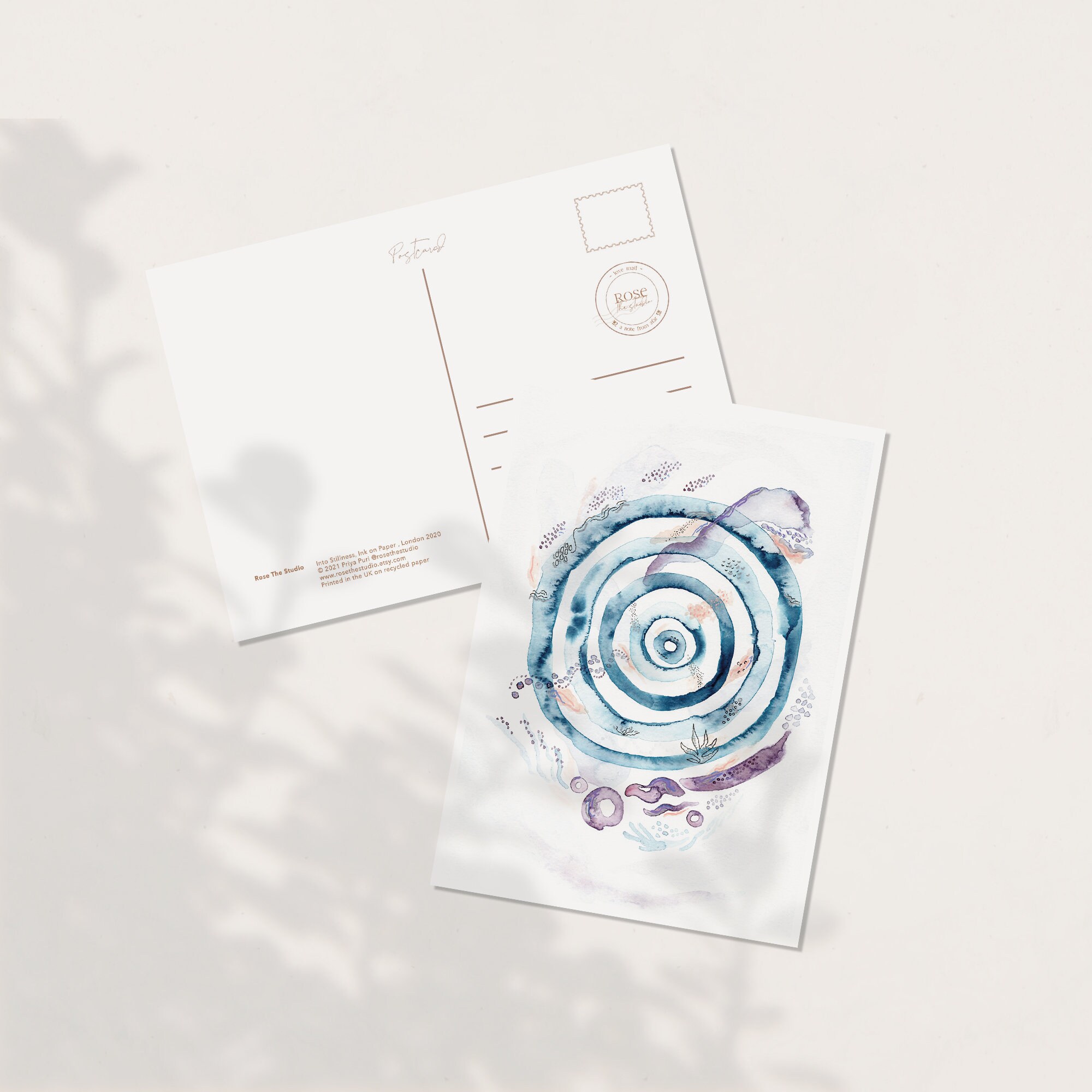 Ocean postcards set of 5 Watercolour print abstract art in | Etsy