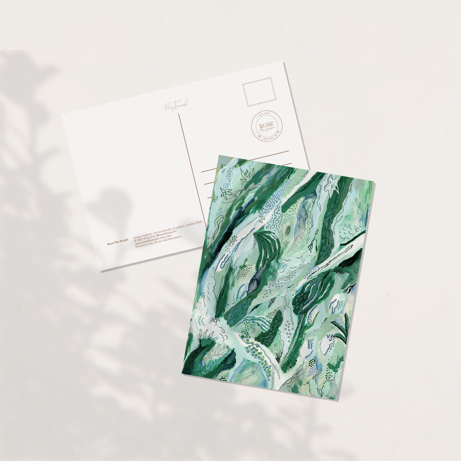 Ocean postcards set of 5 Watercolour print abstract art in | Etsy