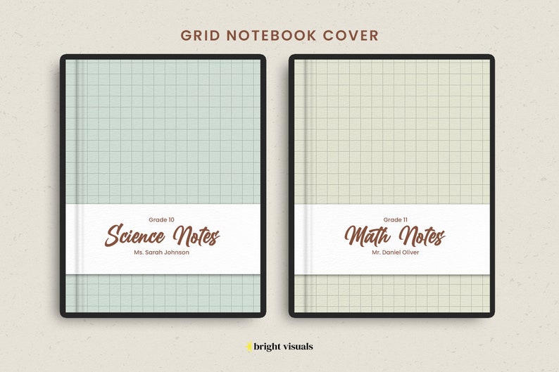 Grid Digital Notebook Cover Minimal Digital Notebook Cover | Etsy