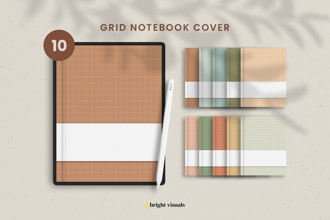 Grid Digital Notebook Cover Minimal Digital Notebook Cover - Etsy