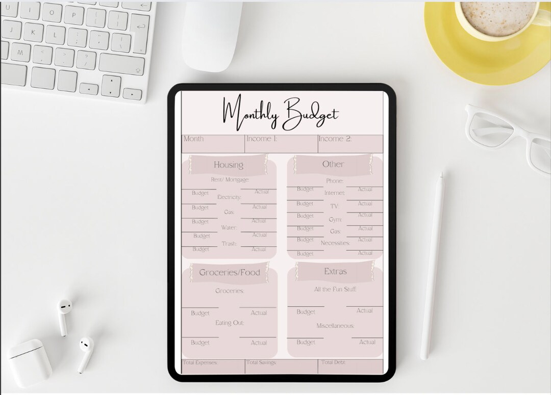 Monthly Budget Digital Download - Etsy