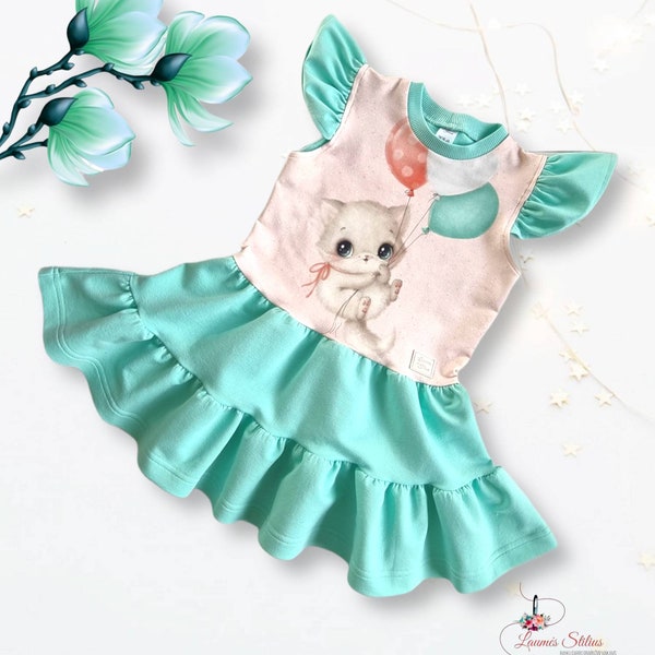French Print Girl Dress - Etsy