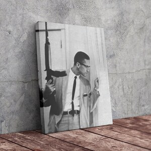 Malcolm X Looking Out the Window Holding Gun Canvas Unique - Etsy Singapore