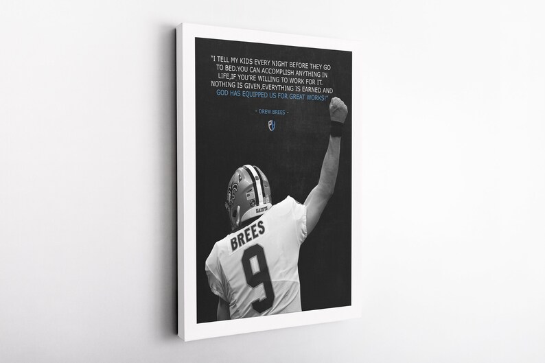 Drew Brees Quote Poster New Orleans Saints Canvas Unique - Etsy