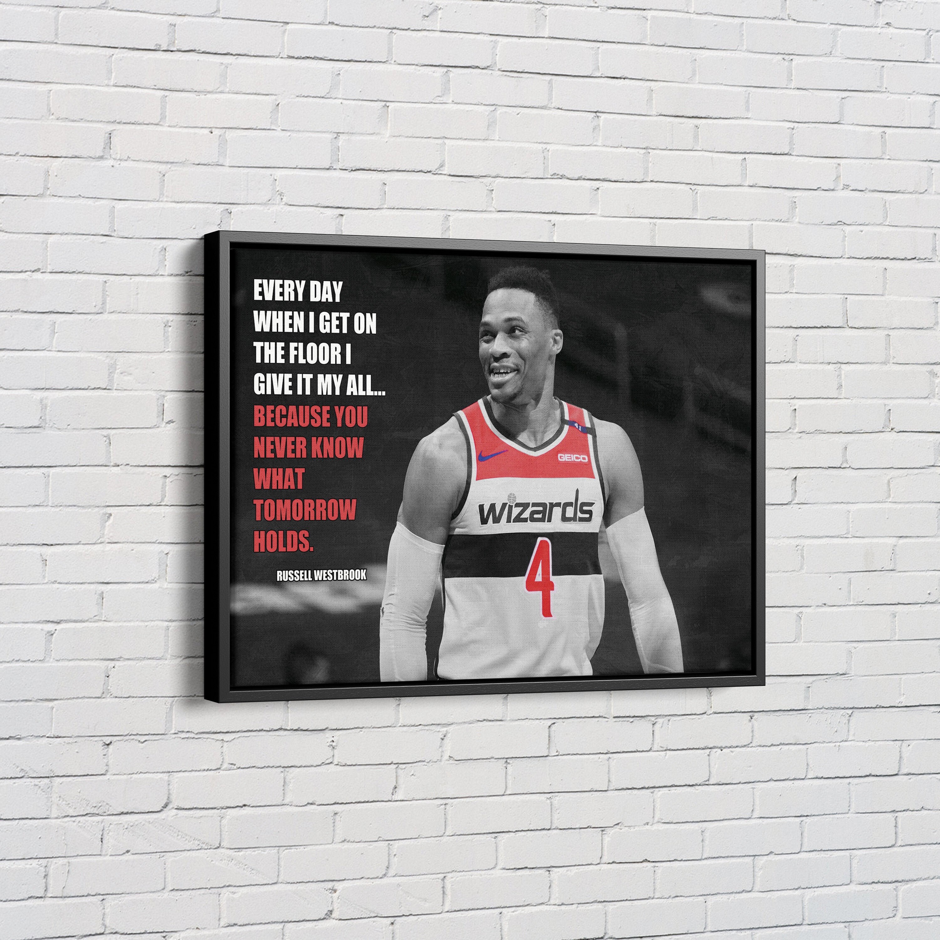 Russell Westbrook Quote Poster Washington Wizards Canvas - Etsy