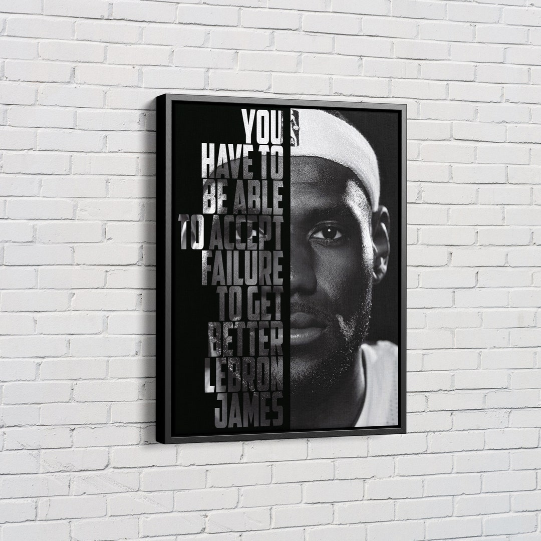 Lebron James Basketball Face Quote Canvas Unique Design Wall Art Print ...