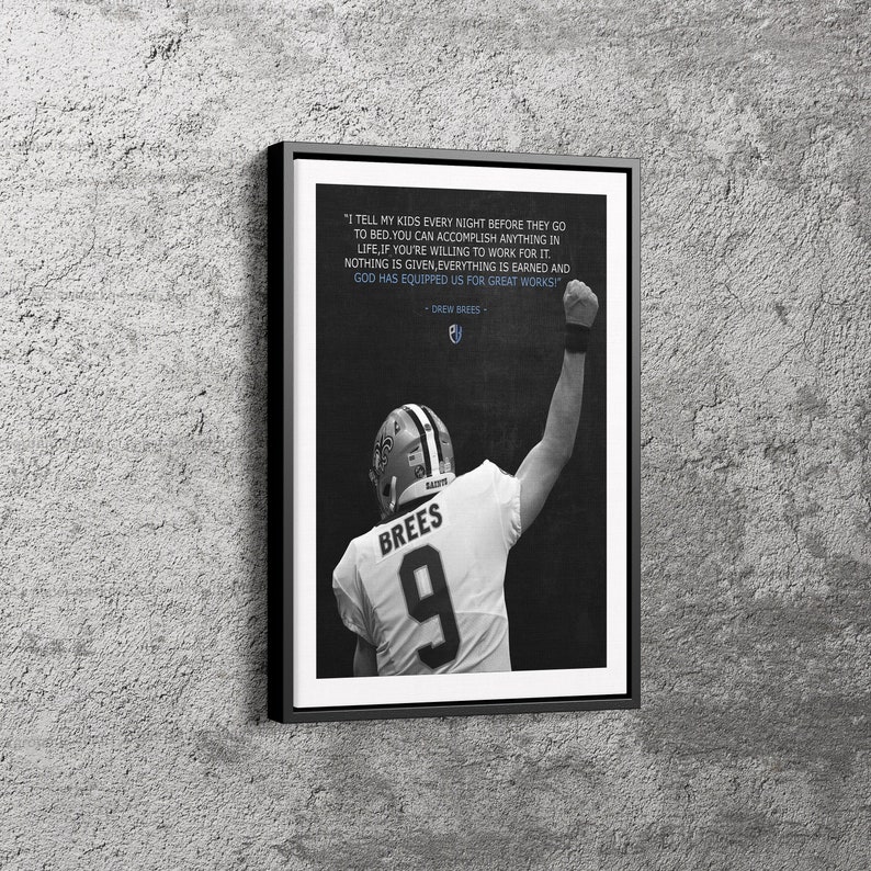 Drew Brees Quote Poster New Orleans Saints Canvas Unique - Etsy