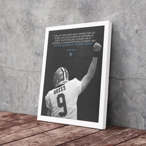 Drew Brees Quote Poster New Orleans Saints Canvas Unique Design Wall ...