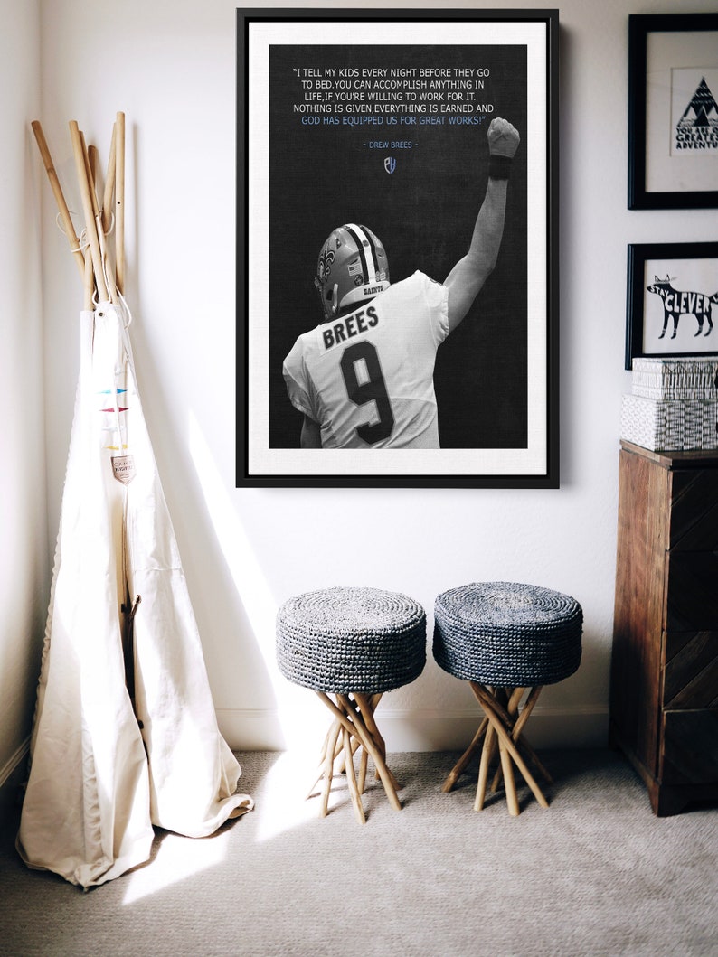 Drew Brees Quote Poster New Orleans Saints Canvas Unique - Etsy