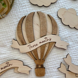 Baby Milestone Cards, Hot Air Balloon Milestone, Shower Gift, Monthly ...
