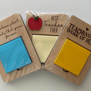 Teacher Appreciation Gift, Teacher Sticky Note Holder, Post It Holder ...