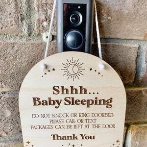 Boho Baby Sleeping Sign, Don’t Ring Bell Sign, Door Hanger, Shhh Baby ...