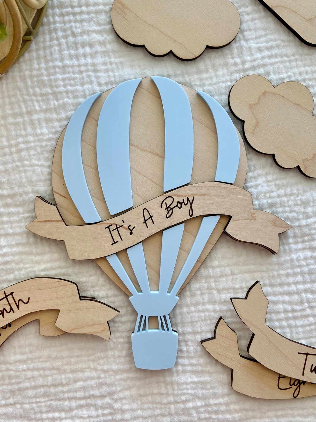 Baby Milestone Cards, Hot Air Balloon Milestone, Shower Gift, Monthly ...