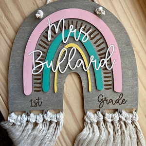 Custom Teacher Sign, Rainbow Sign, Teacher Gift, School Counselor ...