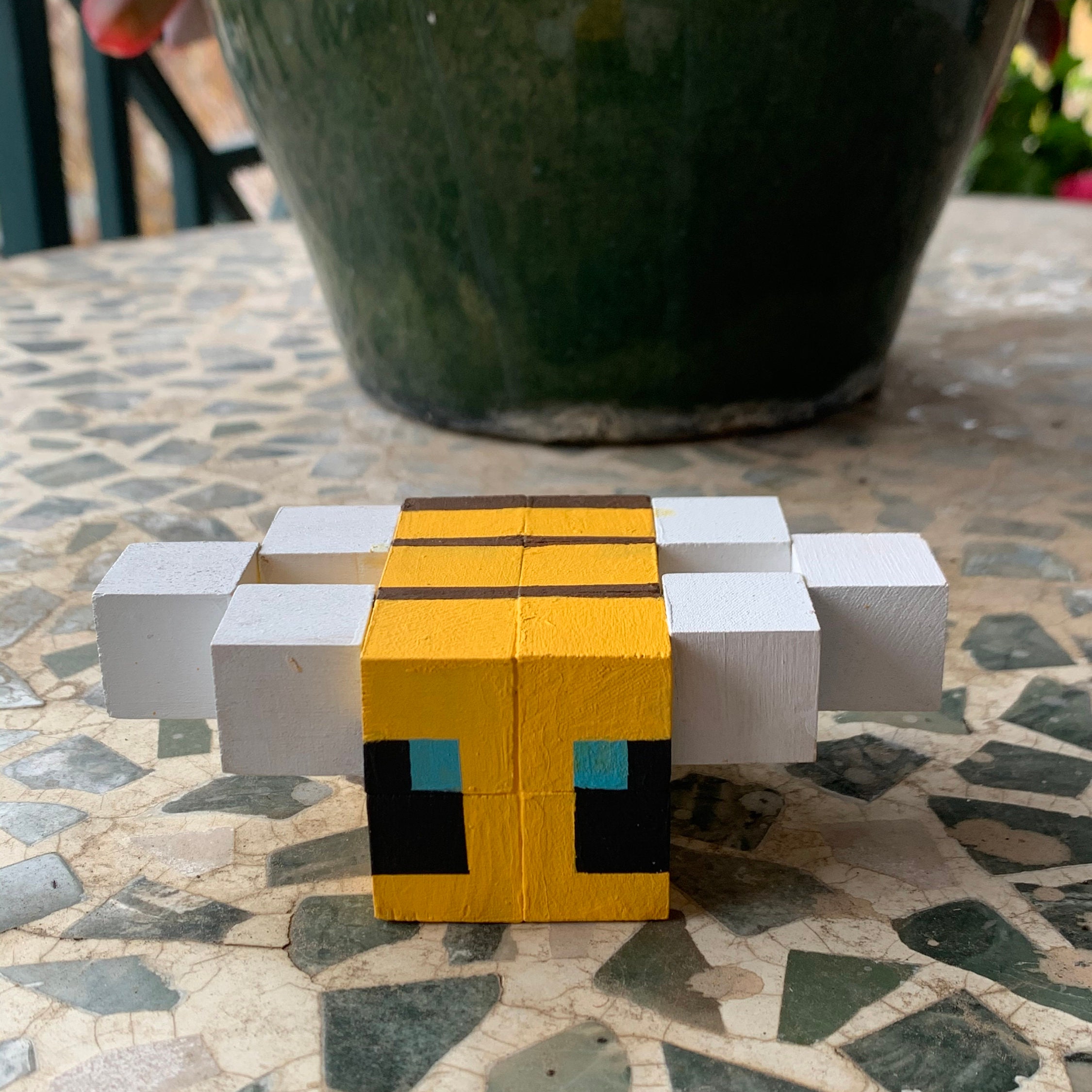 Mini Minecraft Wood Bee | Etsy