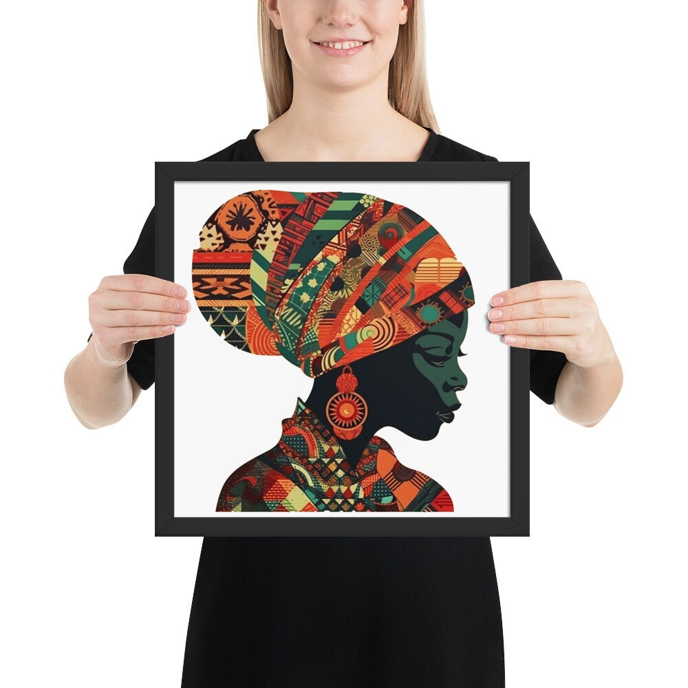 Beautiful African Woman, African Pattern, Framed Photo Paper Poster - Etsy