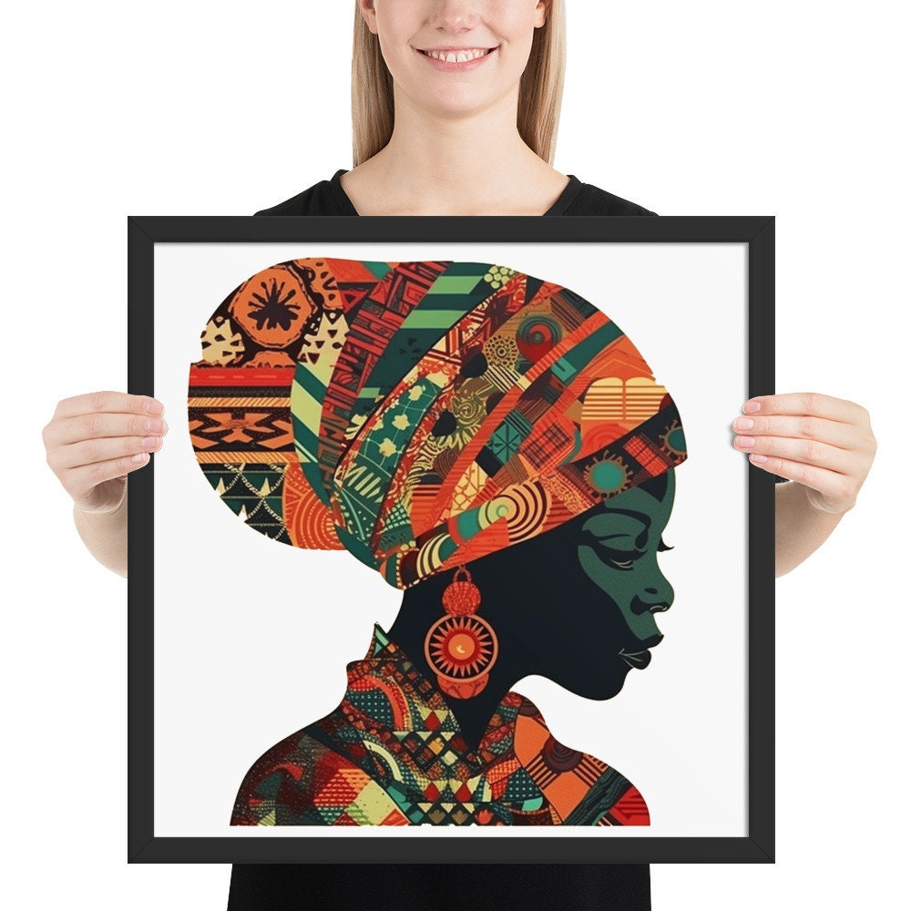 Beautiful African Woman, African Pattern, Framed Photo Paper Poster - Etsy