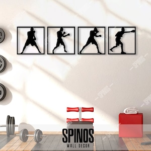 Boxing Wood Wall Decor, Boxer Wooden Art, Gym Room Art, Gift for ...