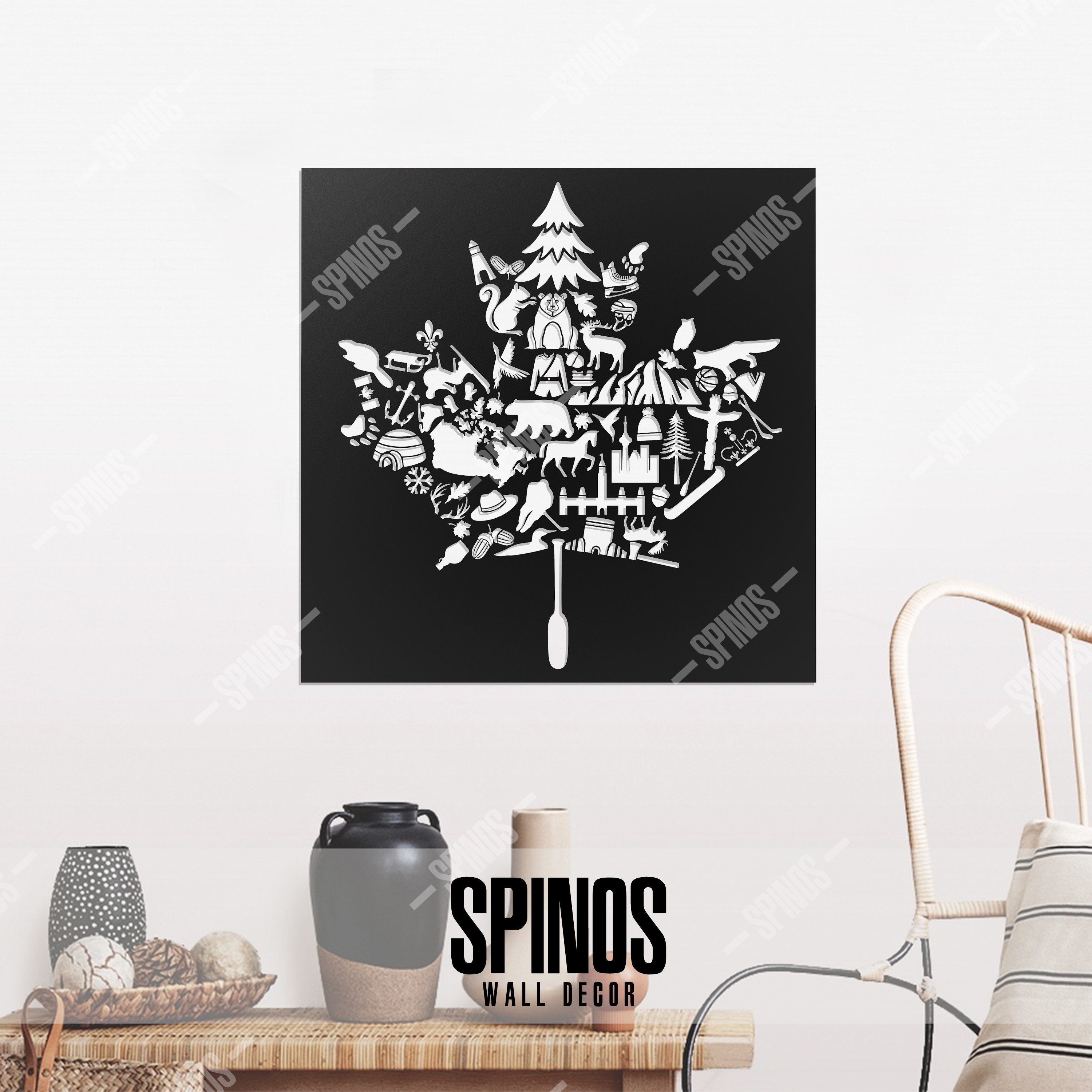 Canadian Symbols Wood Wall Decor Maple Leaf Wall Art | Etsy