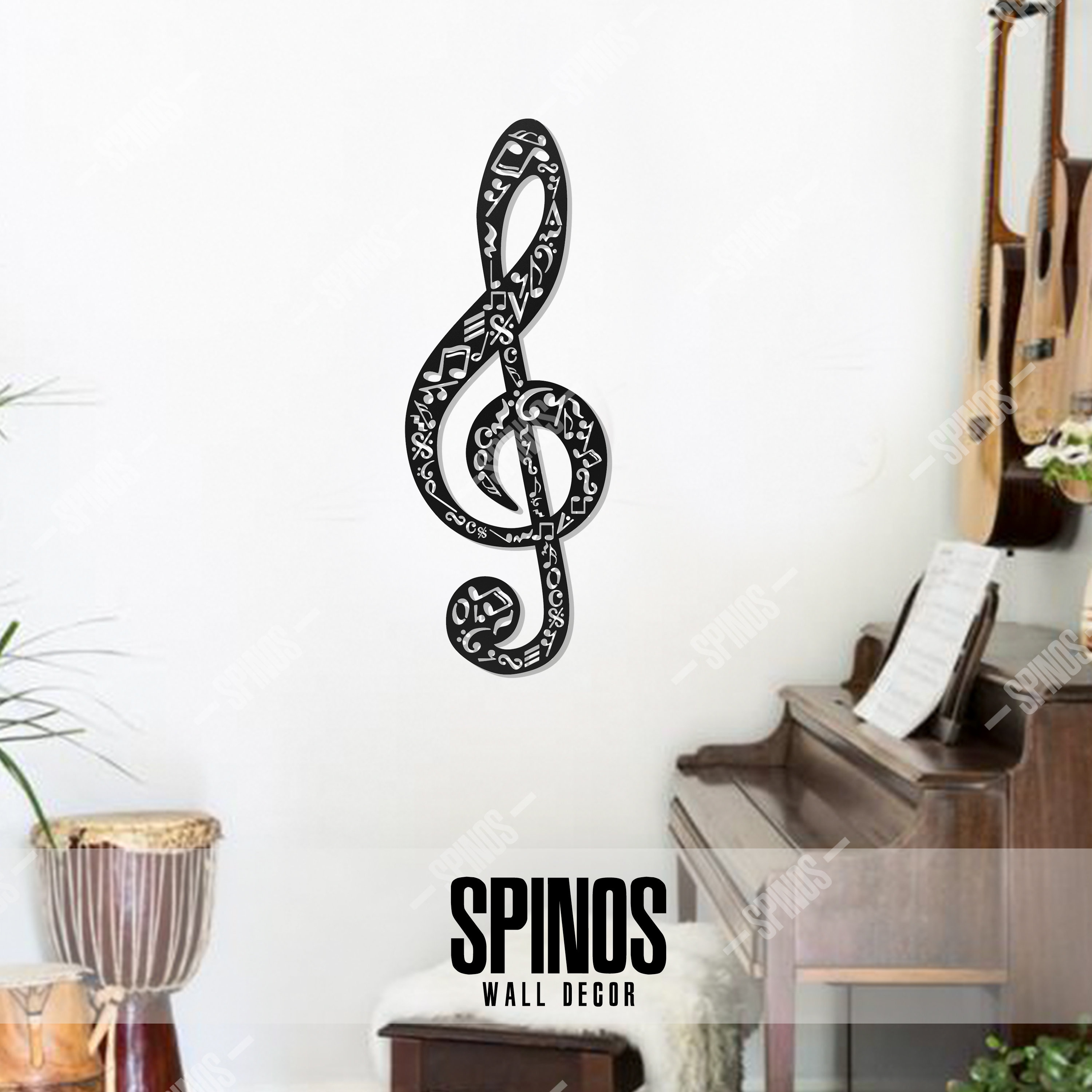 Music Wood Wall Decor Treble Clef Wall Art Musical Note - Etsy