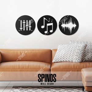 Music Wood Wall Decor, DJ Room Decorations, Equalizer Sign, Music Note ...