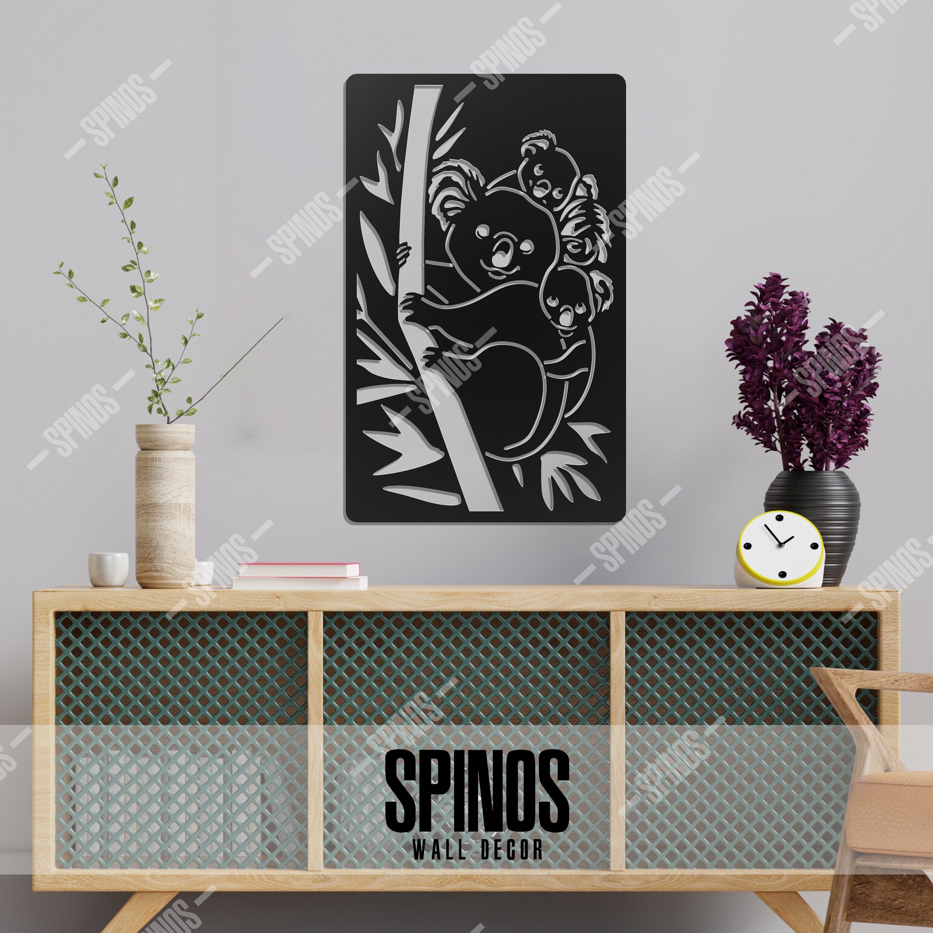 Koala Family Wood Wall Decor Baby Australian Bear Art Animal - Etsy