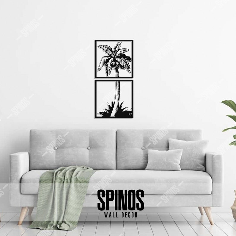 Palm Wood Wall Art Tree Wall Decor Coconut Tree Tropical | Etsy